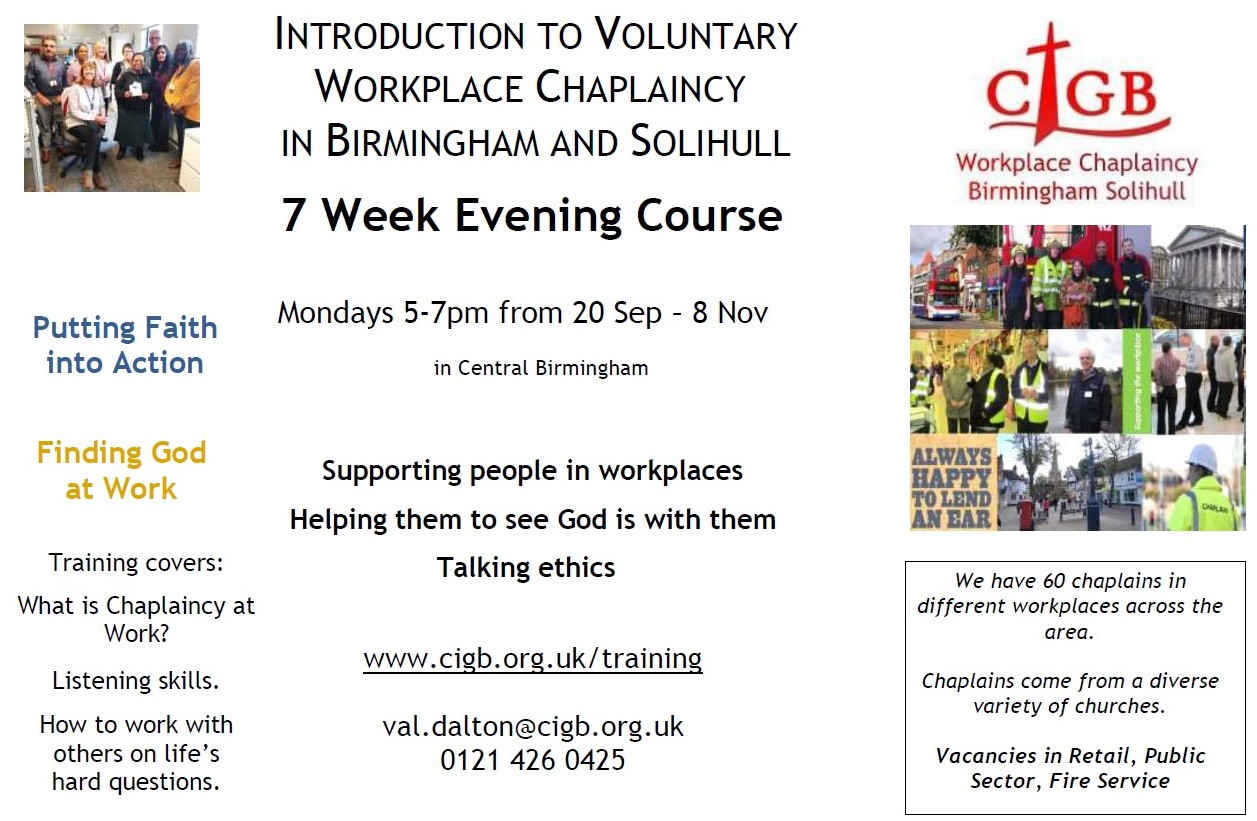 Training for Voluntary Workplace Chaplaincy | Birmingham Churches Together