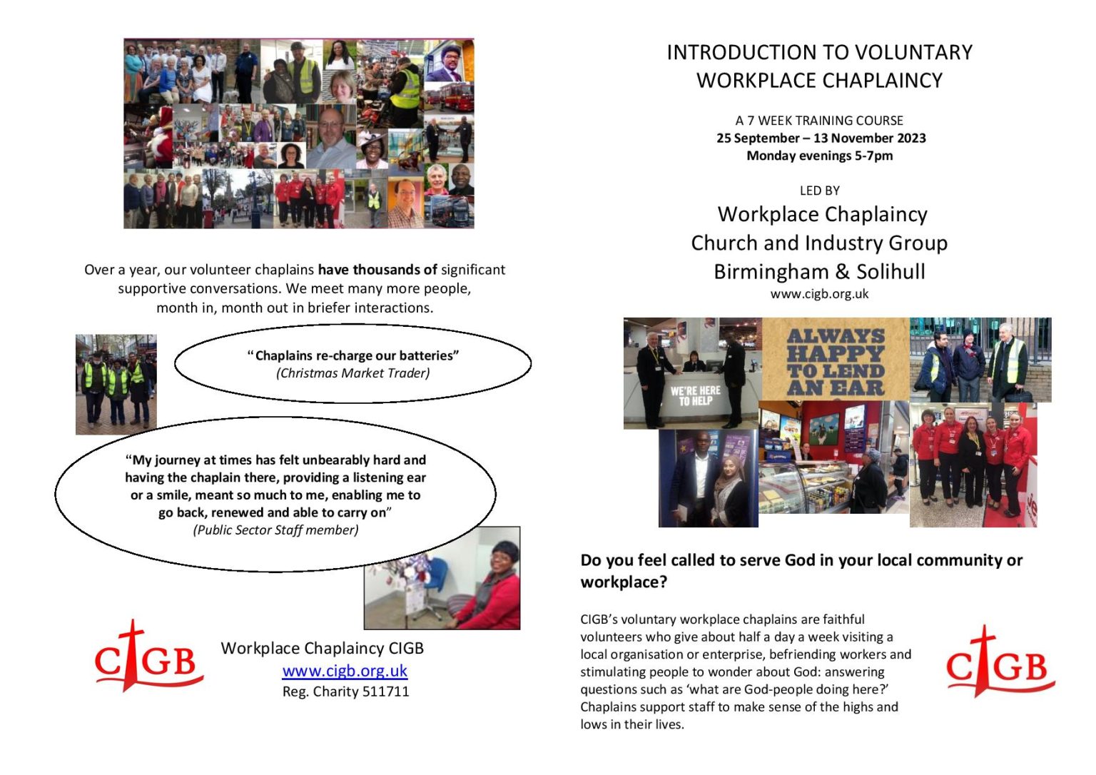 Introduction to Workplace Chaplaincy Training Course | Birmingham ...