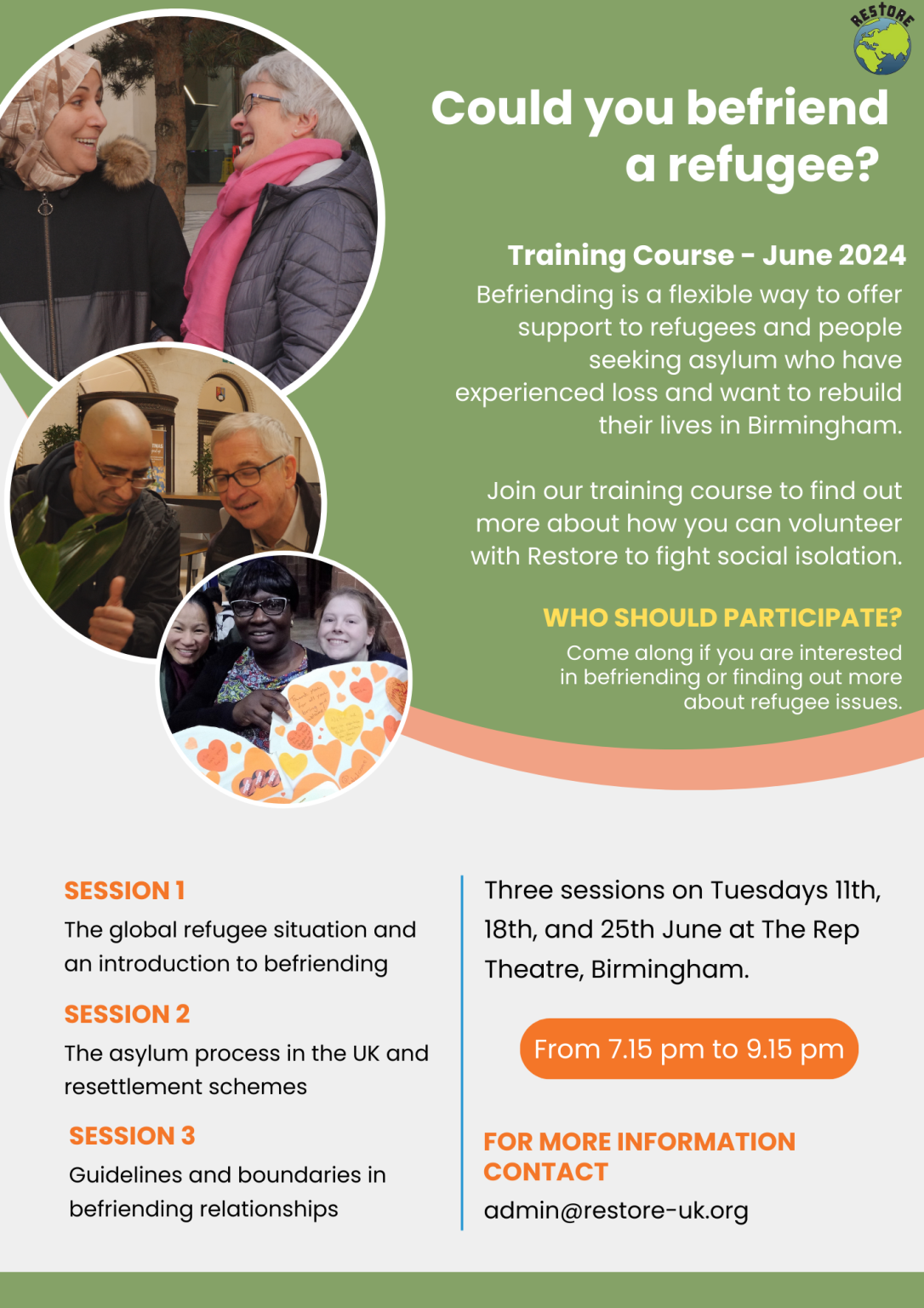Restore; Training Course and a Welcome to our new Befriending Co ...