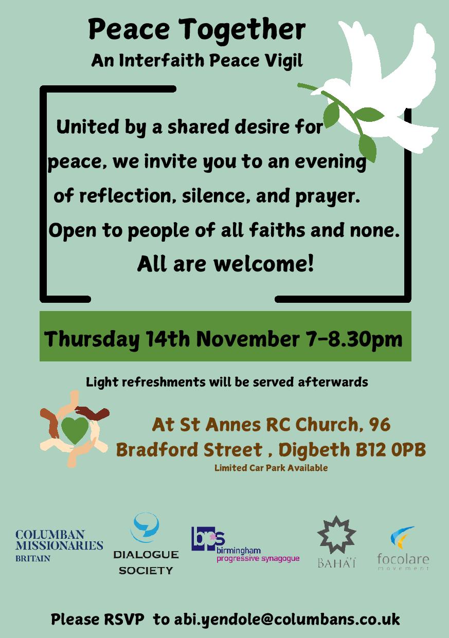 Peace Together: An Interfaith Peace Vigil | Birmingham Churches Together