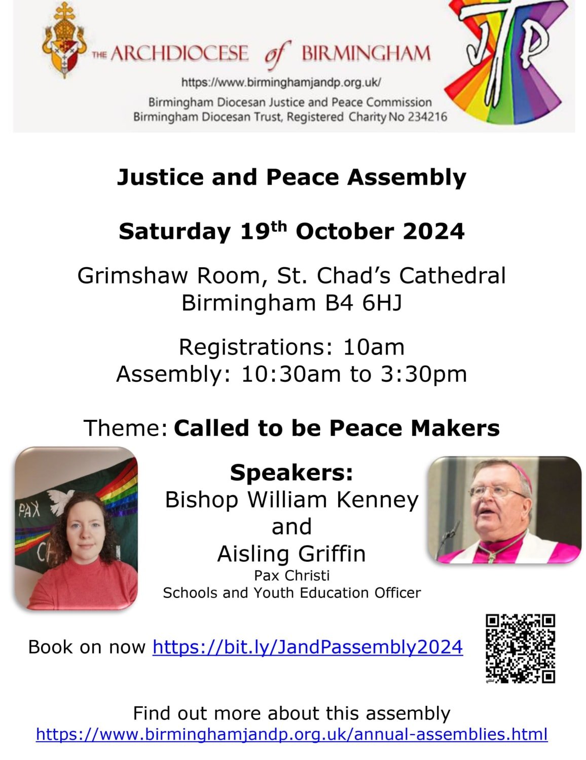Justice and Peace Assembly: Called to be Peace Makers | Birmingham ...
